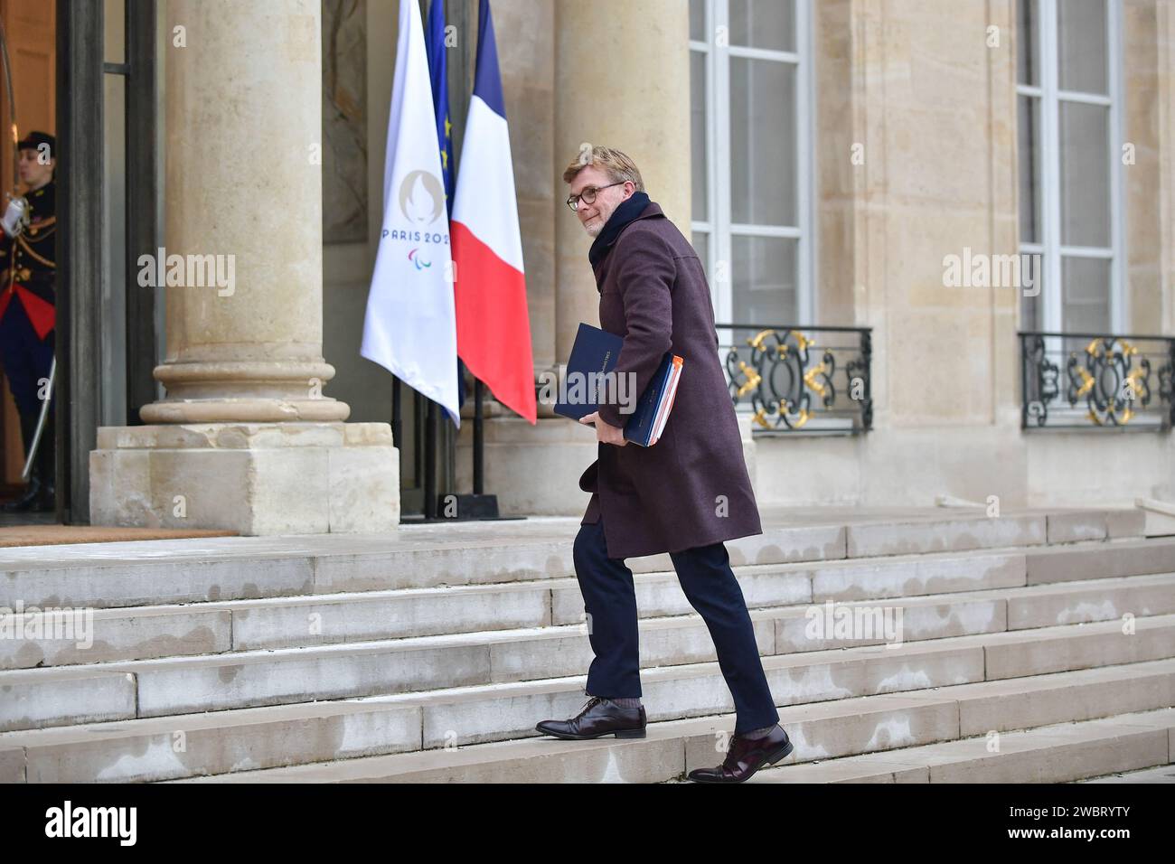 Paris, France. 12th Jan, 2024. French Agriculture Minister Marc Fesneau ...