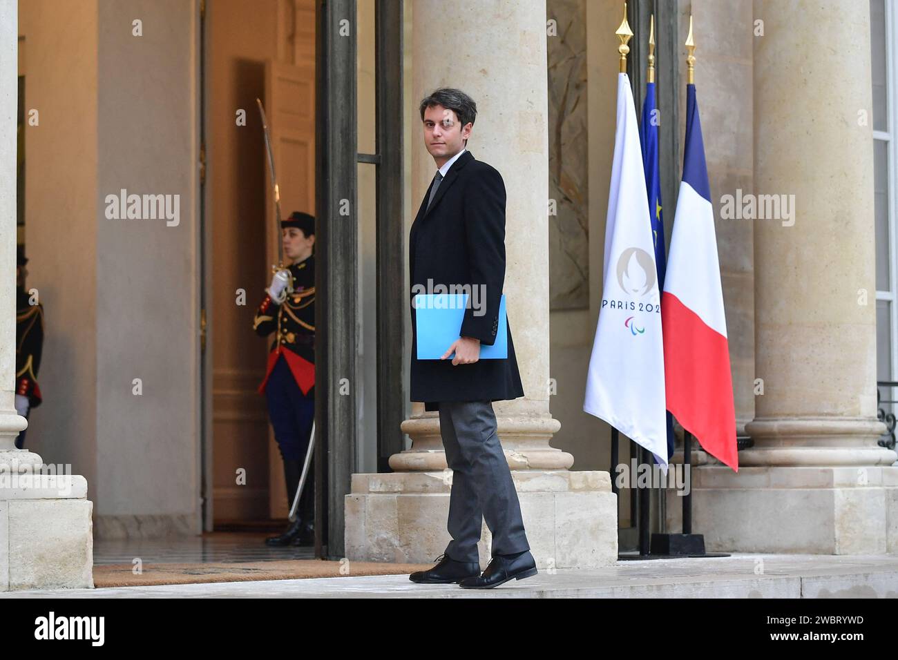 Paris, France. 12th Jan, 2024. French Prime Minister Gabriel Attal ...
