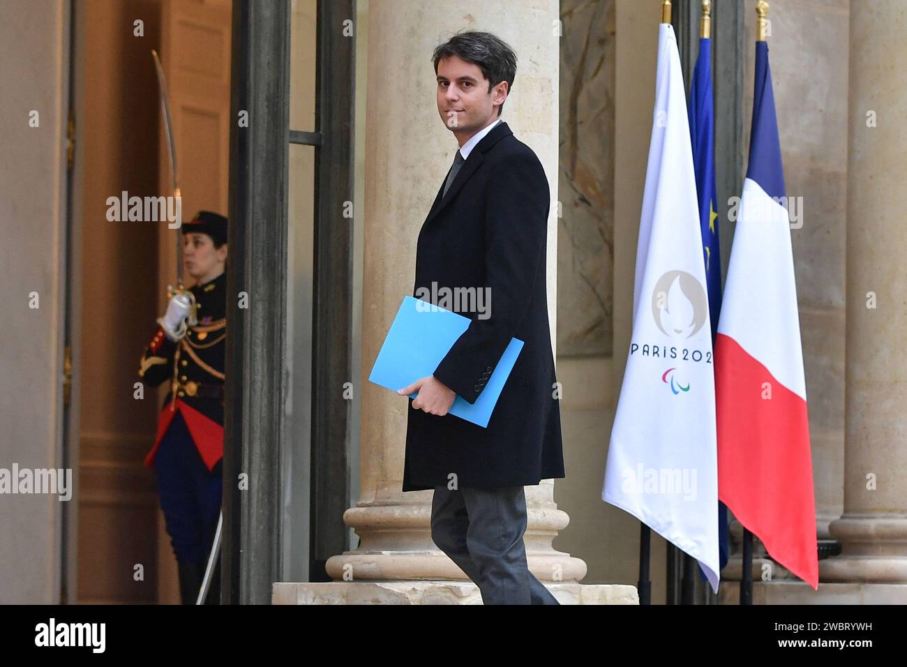 Paris, France. 12th Jan, 2024. French Prime Minister Gabriel Attal ...