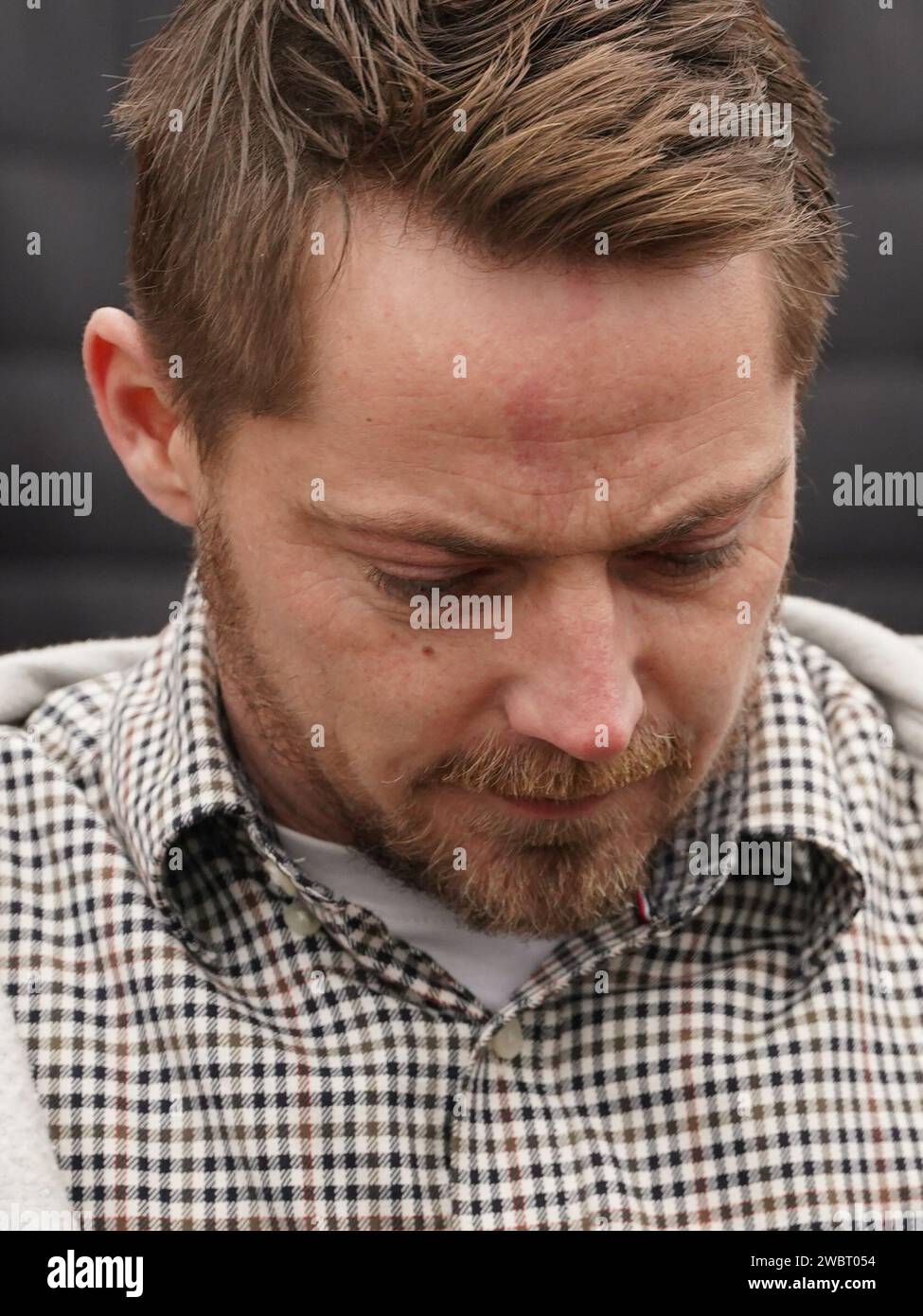 Sam Phillips, the father of Alfie Phillips, speaking to the media ...