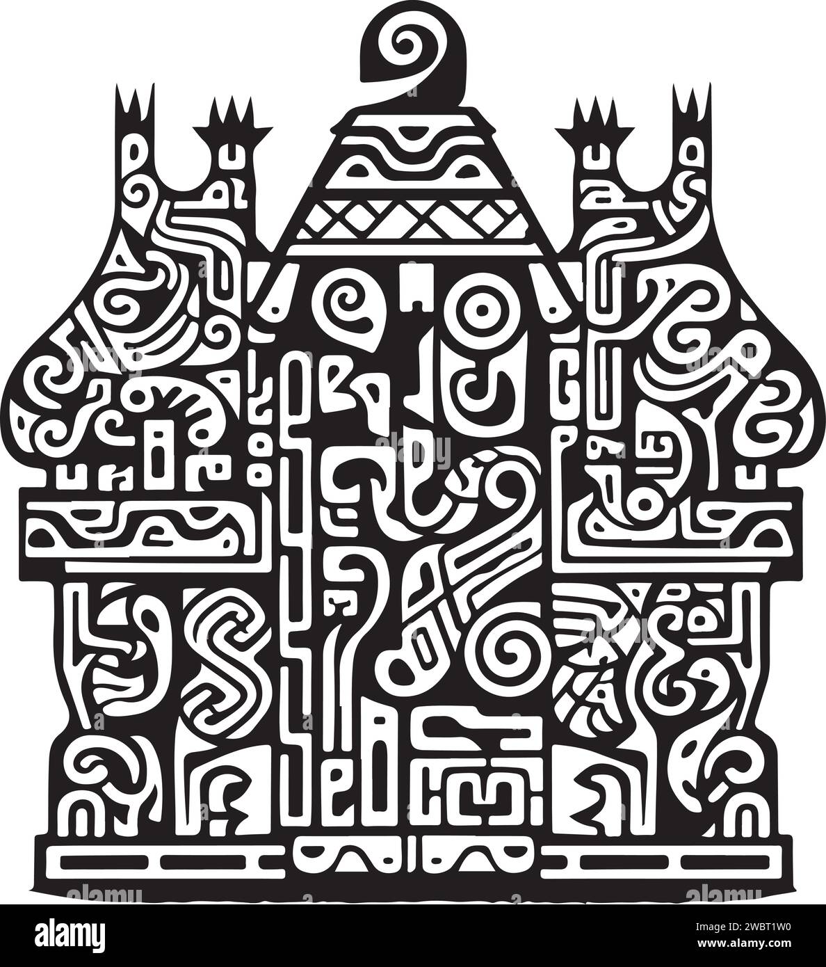 Vector ornamental traditional decorative house illustration. Abstract ...