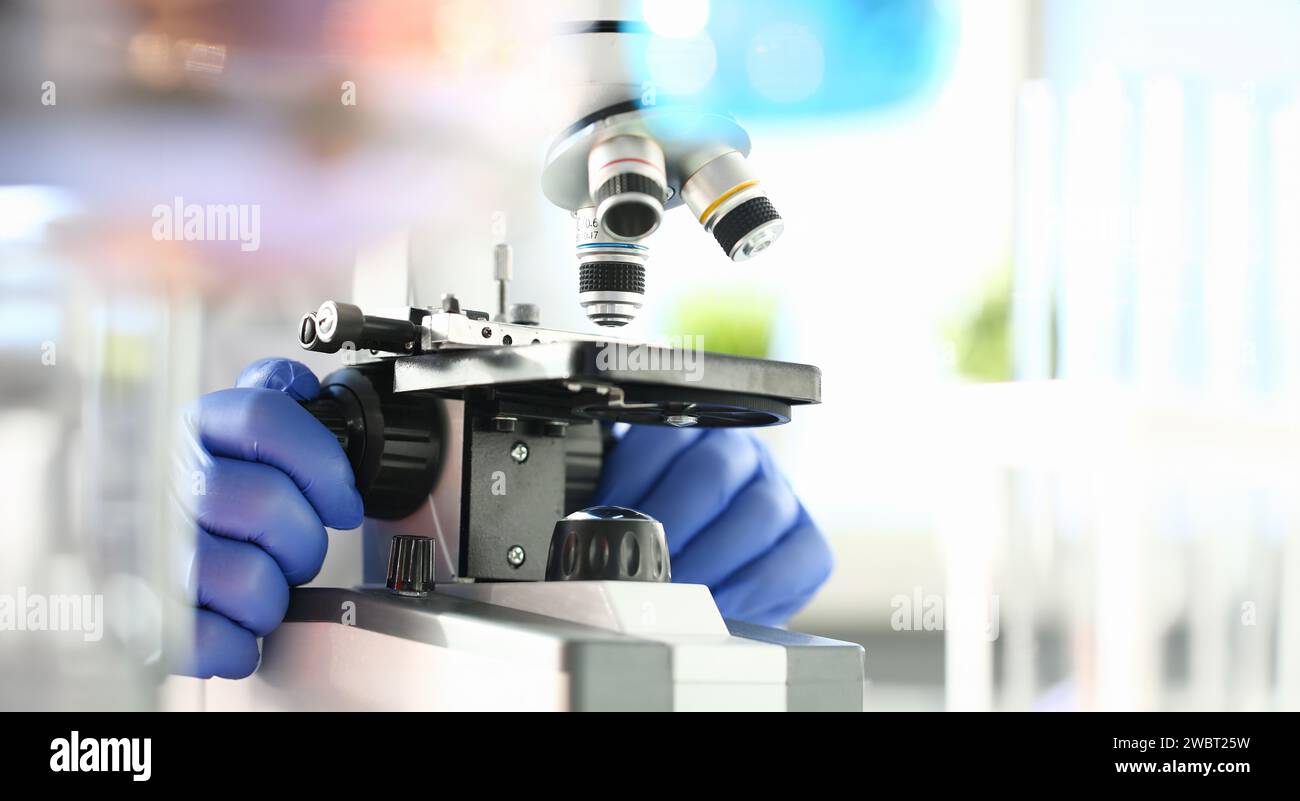Head microscope on the background laboratory Stock Photo - Alamy