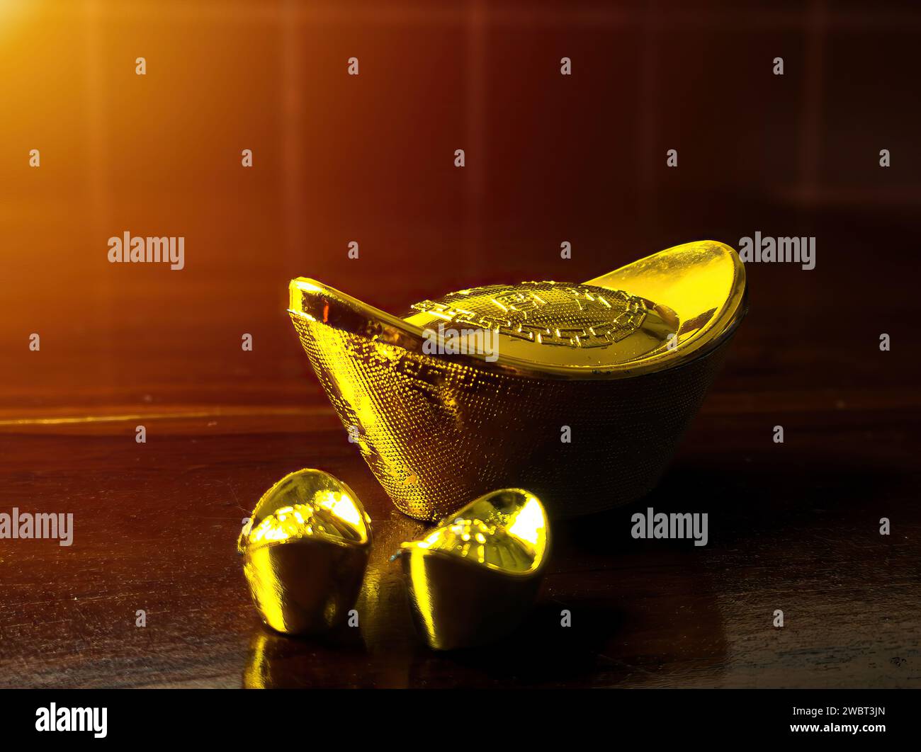 Golden Chinese Ingot. Happy Chinese New Year. Symbol of wealth ...