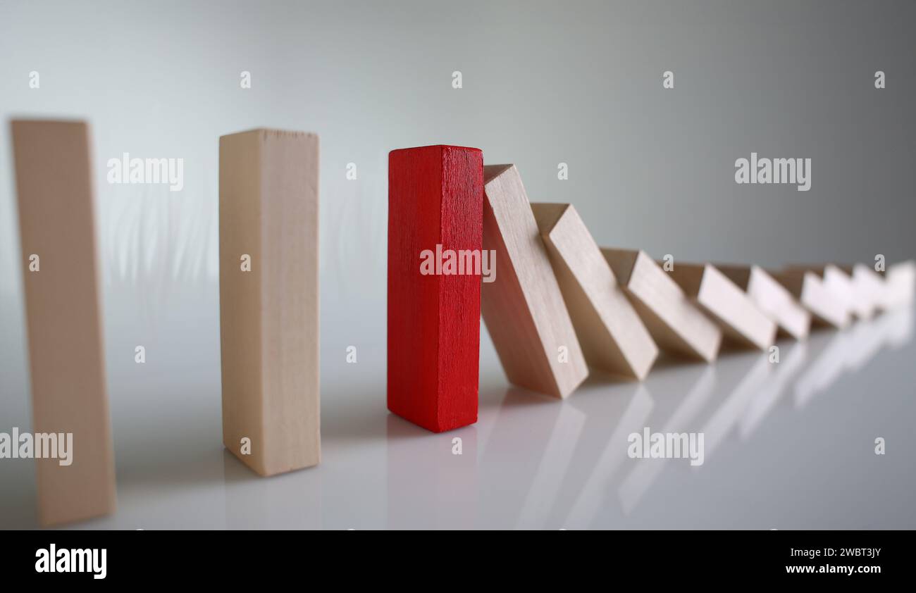 One red winner lottery wood block row Stock Photo - Alamy