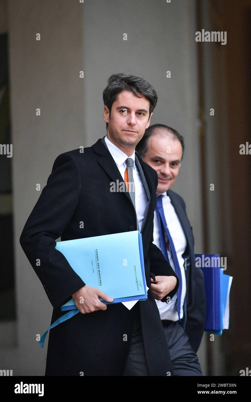 Paris, France. 12th Jan, 2024. French Prime Minister Gabriel Attal ...