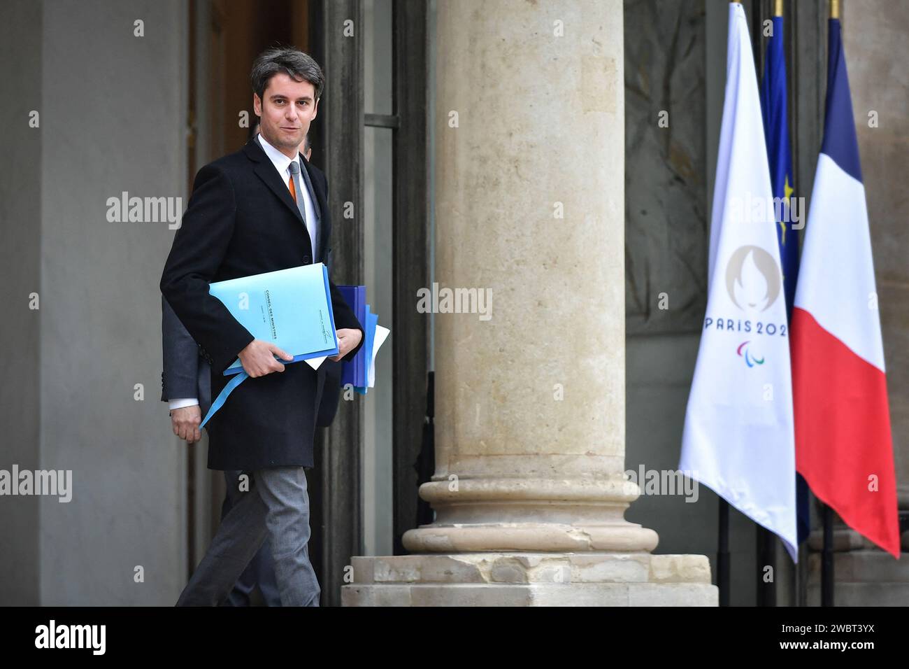 Paris, France. 12th Jan, 2024. French Prime Minister Gabriel Attal ...