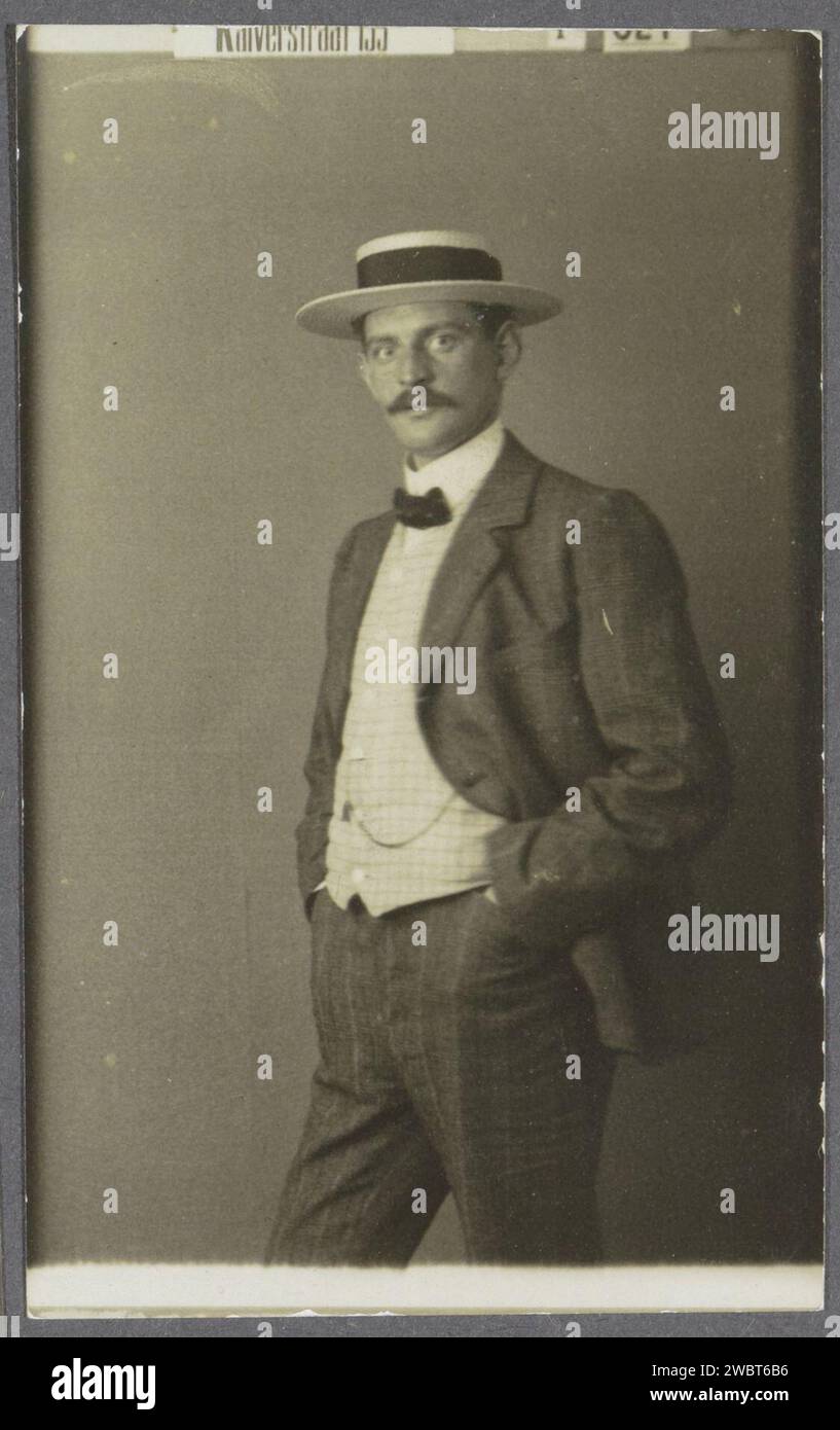 Portrait of a man with a straw hat, c. 1913 - c. 1914 photograph Part ...