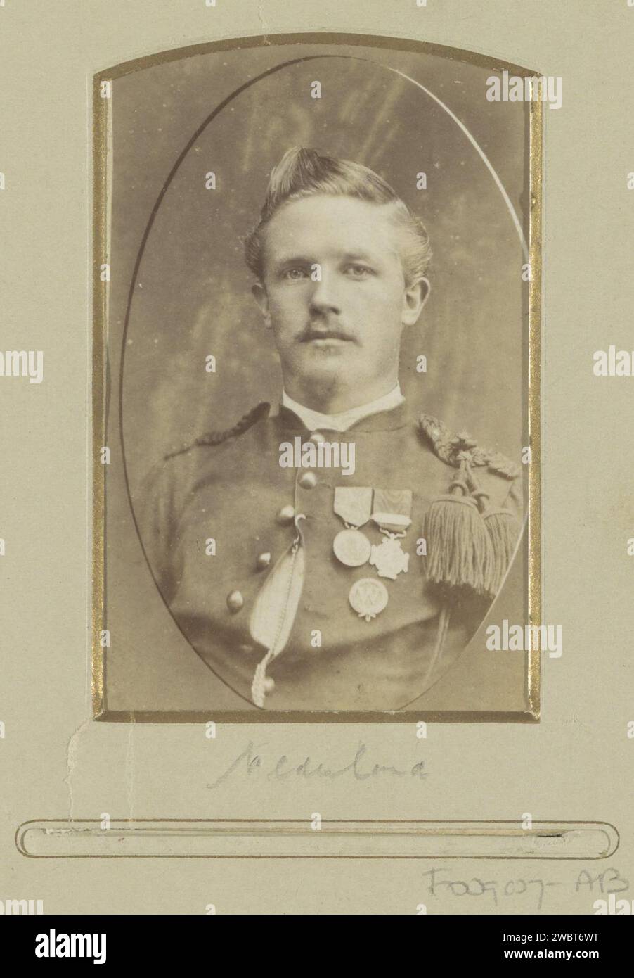 Portrait of H. Vink as a 25-year-old soldier, August Ferdinand Heinrich ...