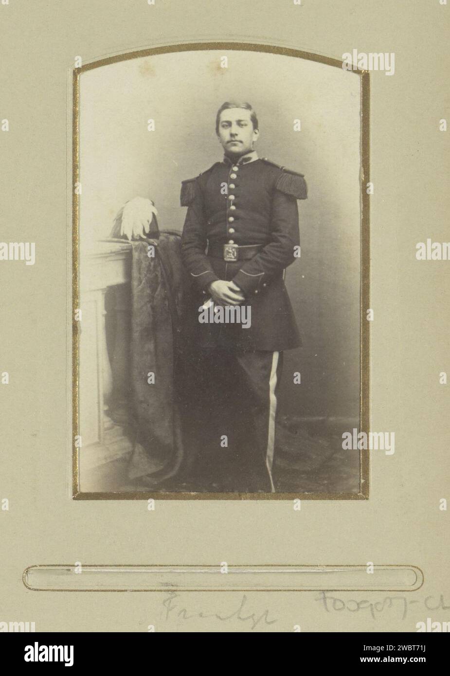 Portrait of a (presumably) French soldier, standing, Bruno Braquehais ...