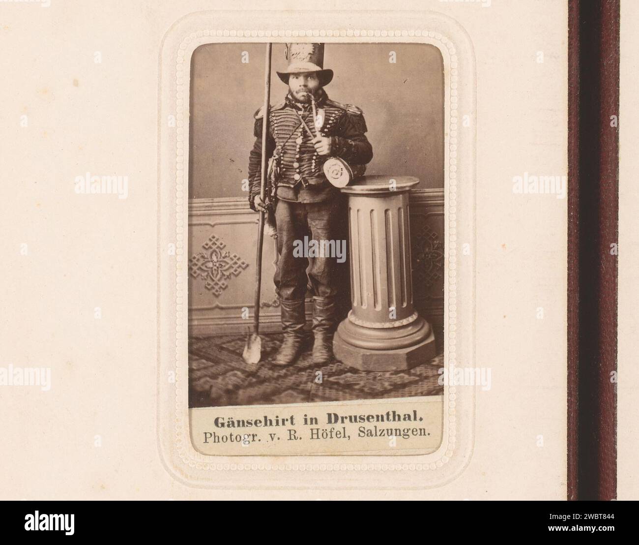 Portrait of a standing boy, dressed as goose herder, R. Höfel, 1860 ...