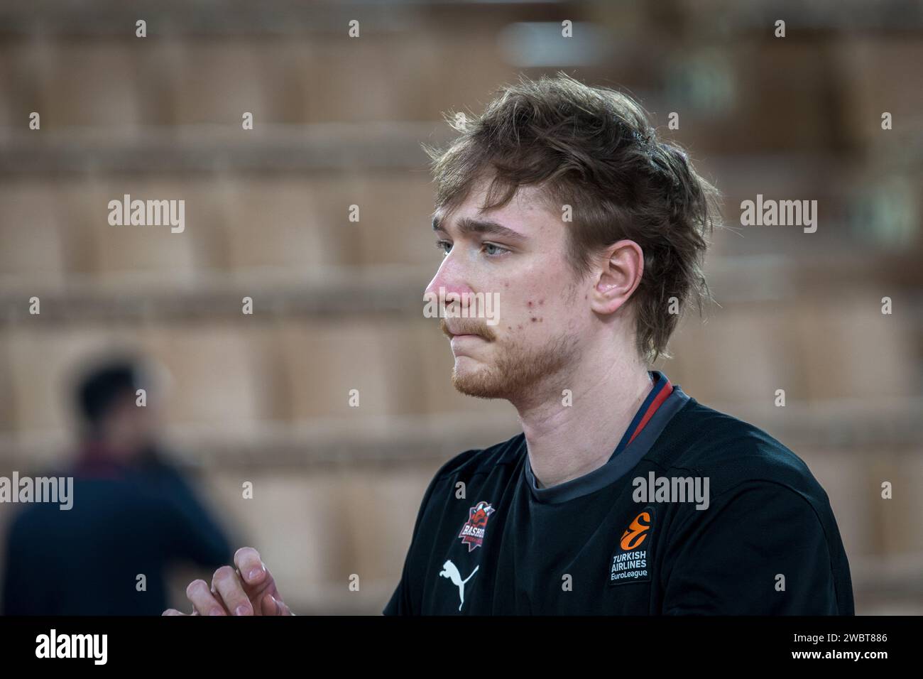 Baskonia player #2 Sander Raieste is seen training before the ...