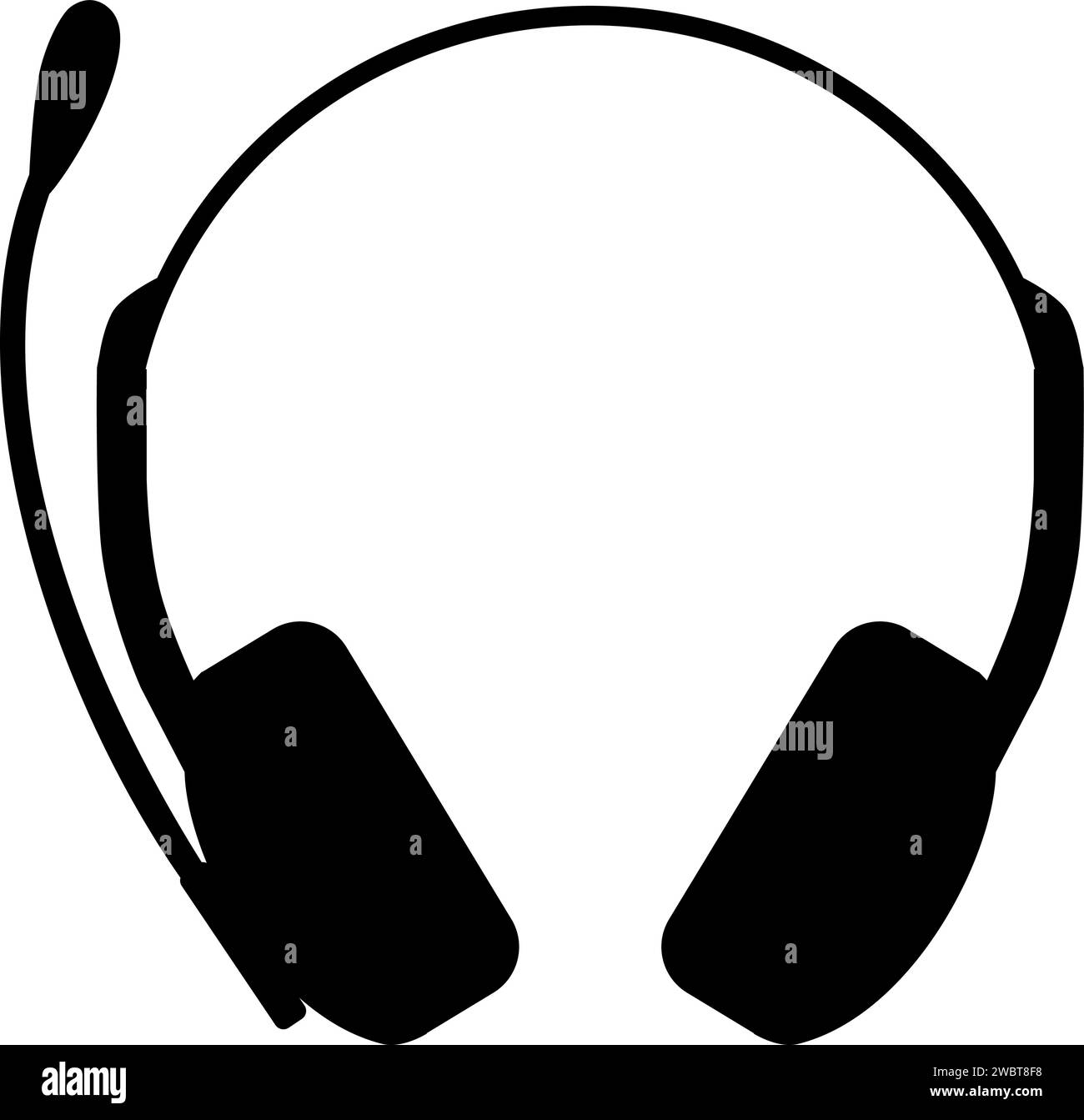 Headphones with Microphone Icon in flat style Stock Vector Image & Art ...