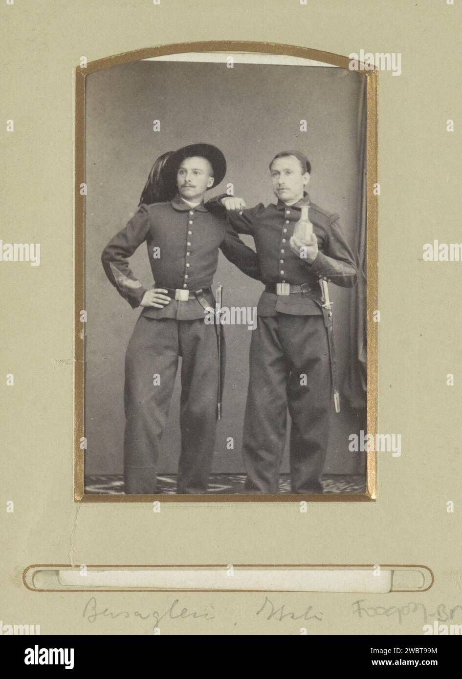 Portrait of two Italian soldiers (Bersaglieri), Giuseppe Marzocchini, c ...