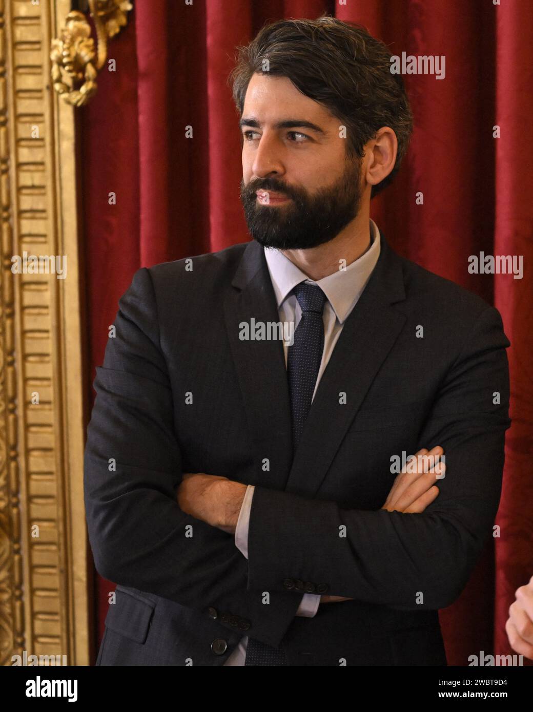 Paris, France. 12th Jan, 2024. Antoine Guery during a handover ceremony ...
