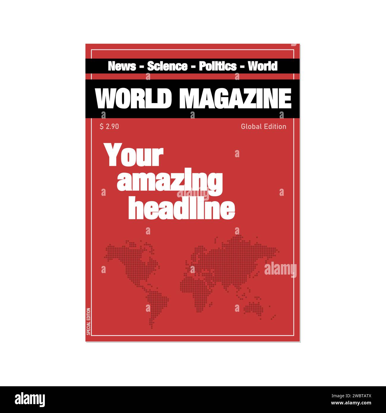 Magazine front page template. Blank vector generic magazine mockup with ... Magazine front page template. Blank vector generic magazine mockup with ...