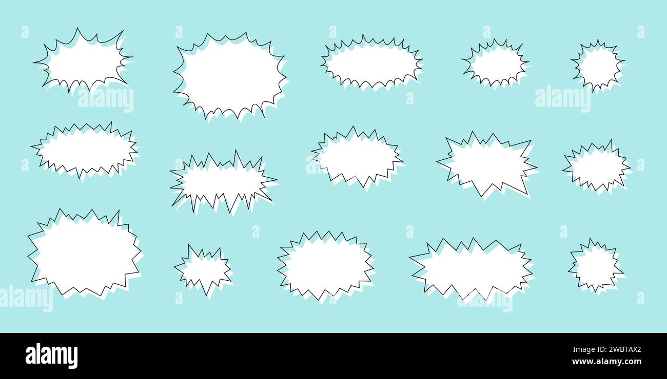 Cartoon explosion bubble set. Isolated empty comic speech bubbles ...