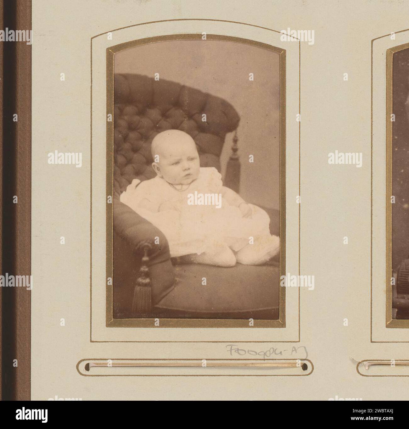 Portrait of a baby, sitting in an armchair, B.J. Potjewijd, 1880 - 1900 ...