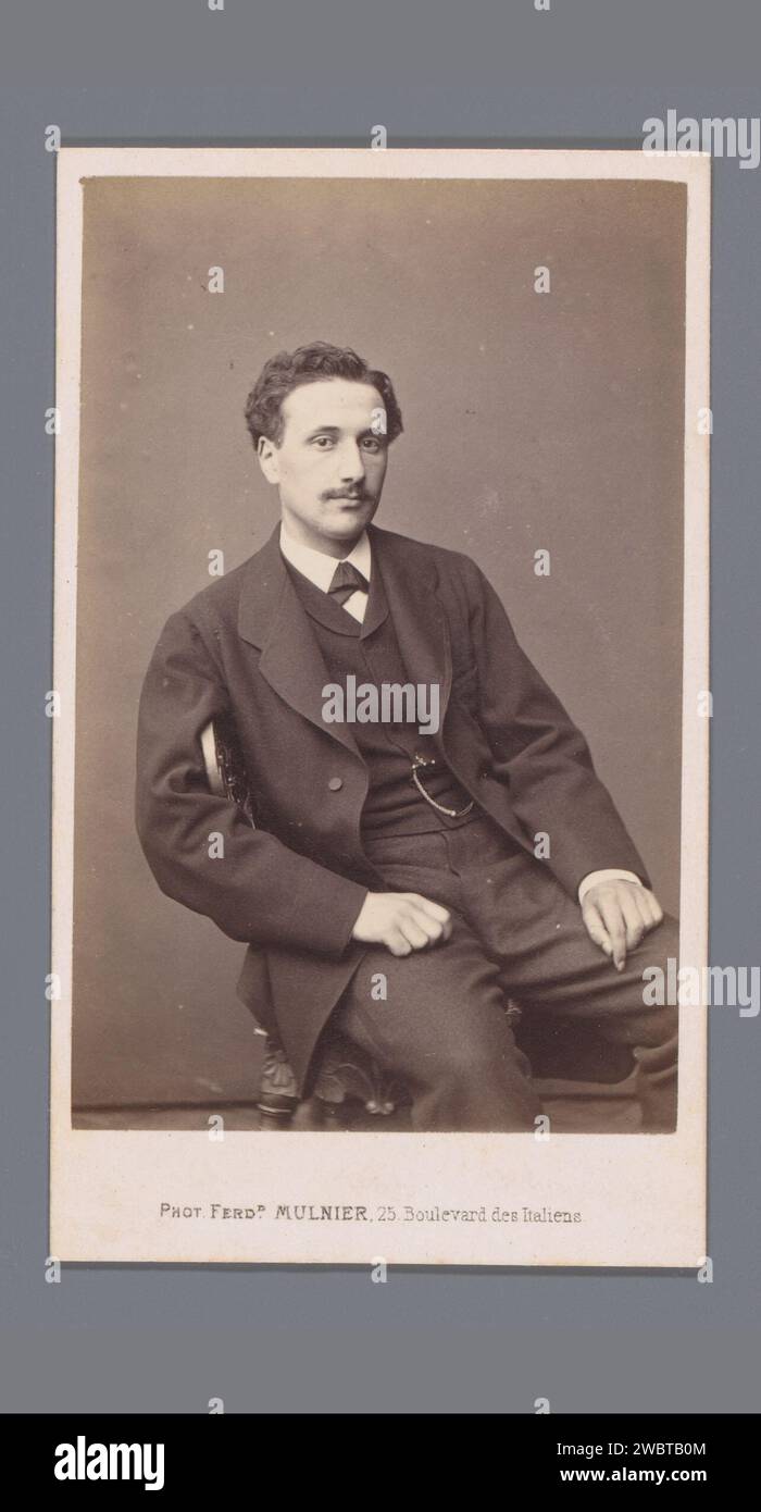 Portrait of an unknown man, Ferdinand Mulnier, 1867 - 1879 Photograph ...