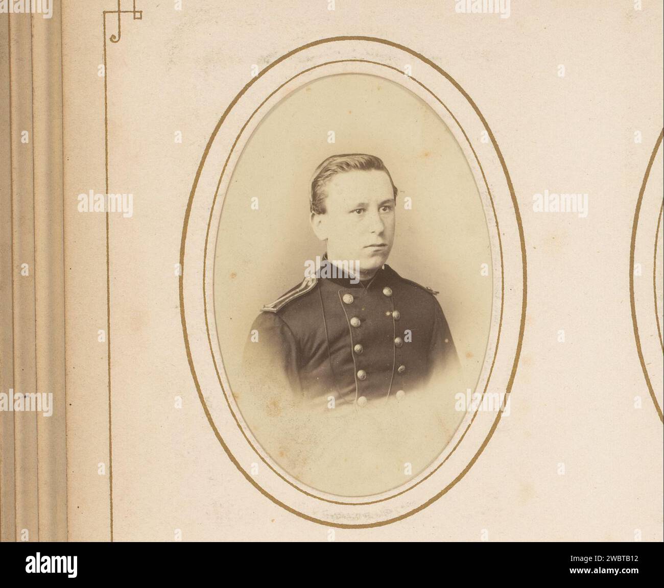 Portrait of a young man in military uniform, Albert Baron, 1863 - 1865 ...