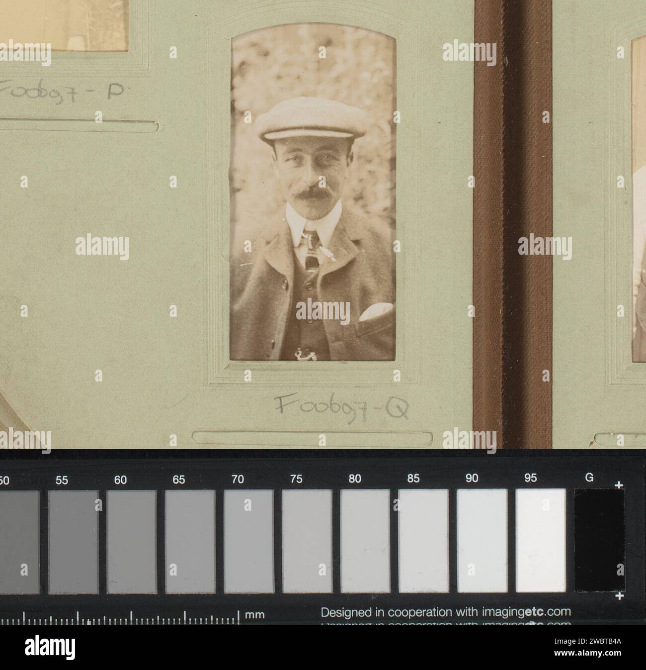 Portrait of a man with PET, Anonymous, 1890 - 1915 photograph This photo is part of an album ...