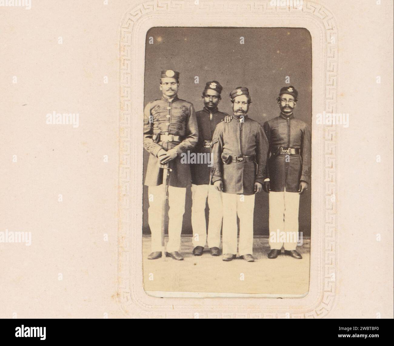 Portrait of four police officers in Singapore, Anonymous, 1860 - 1880 ...