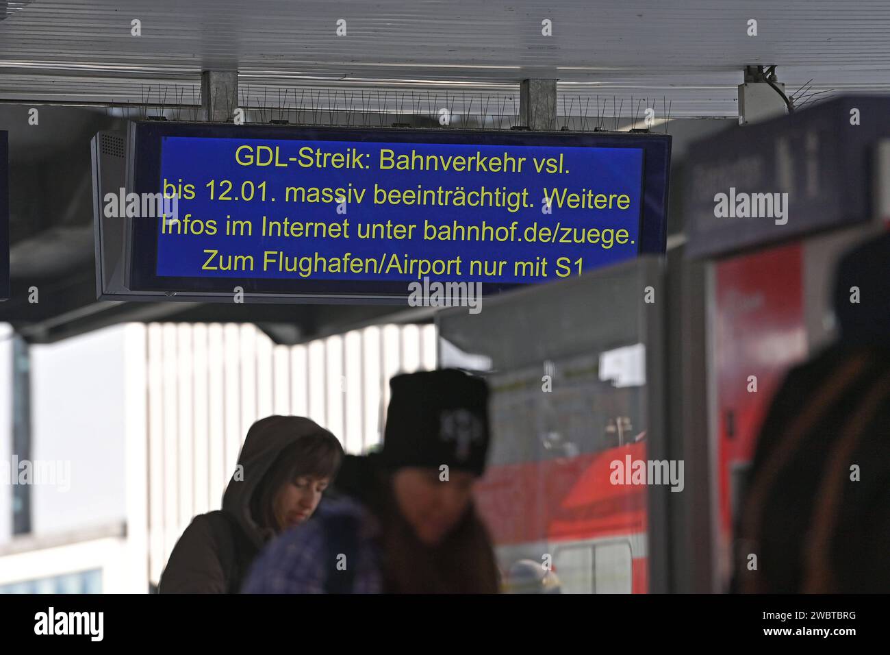 Deutsche Bahn: Streik der Gewerkschaft GDL am 12.01.2024 am ...