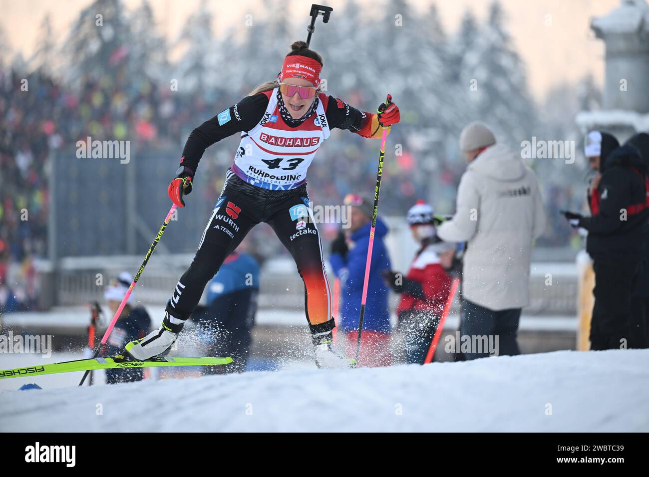 Ruhpolding, Germany. 12th Jan, 2024. Biathlon: World Cup, sprint 7.5 km ...