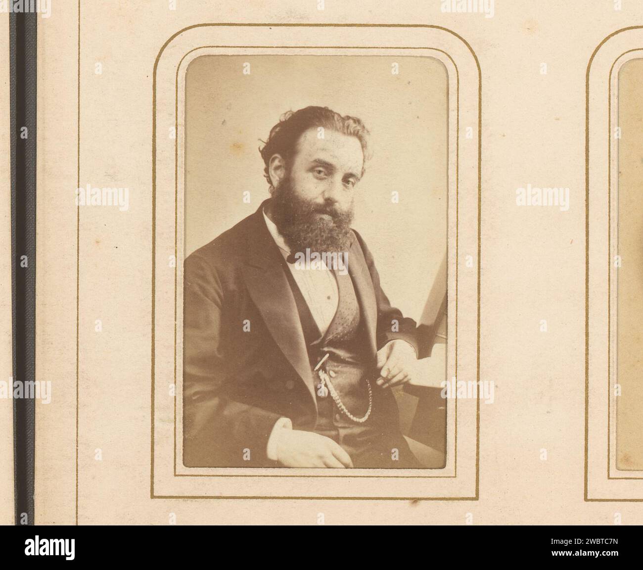 Portrait of a sitting man with mustache and beard, anonymous, 1860 ...