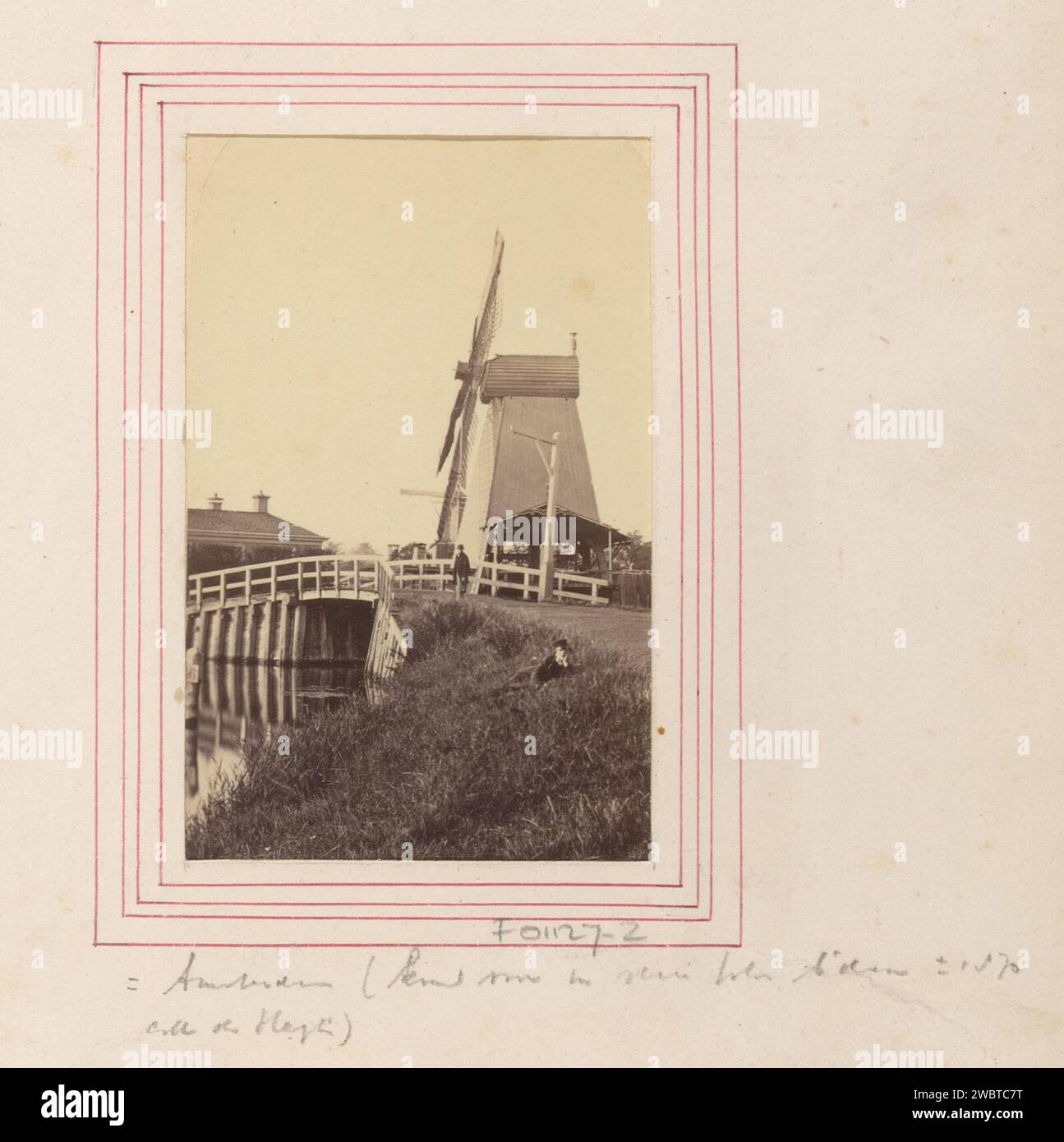 Windmill with bridge in Amsterdam, presumably De Hoop mill on the ...