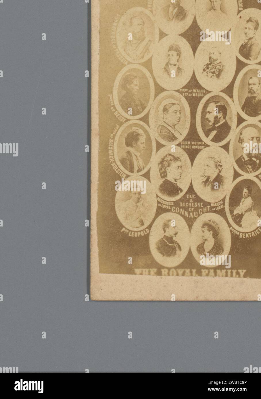 Eighteen miniature portraits of members of the English royal family, in ...