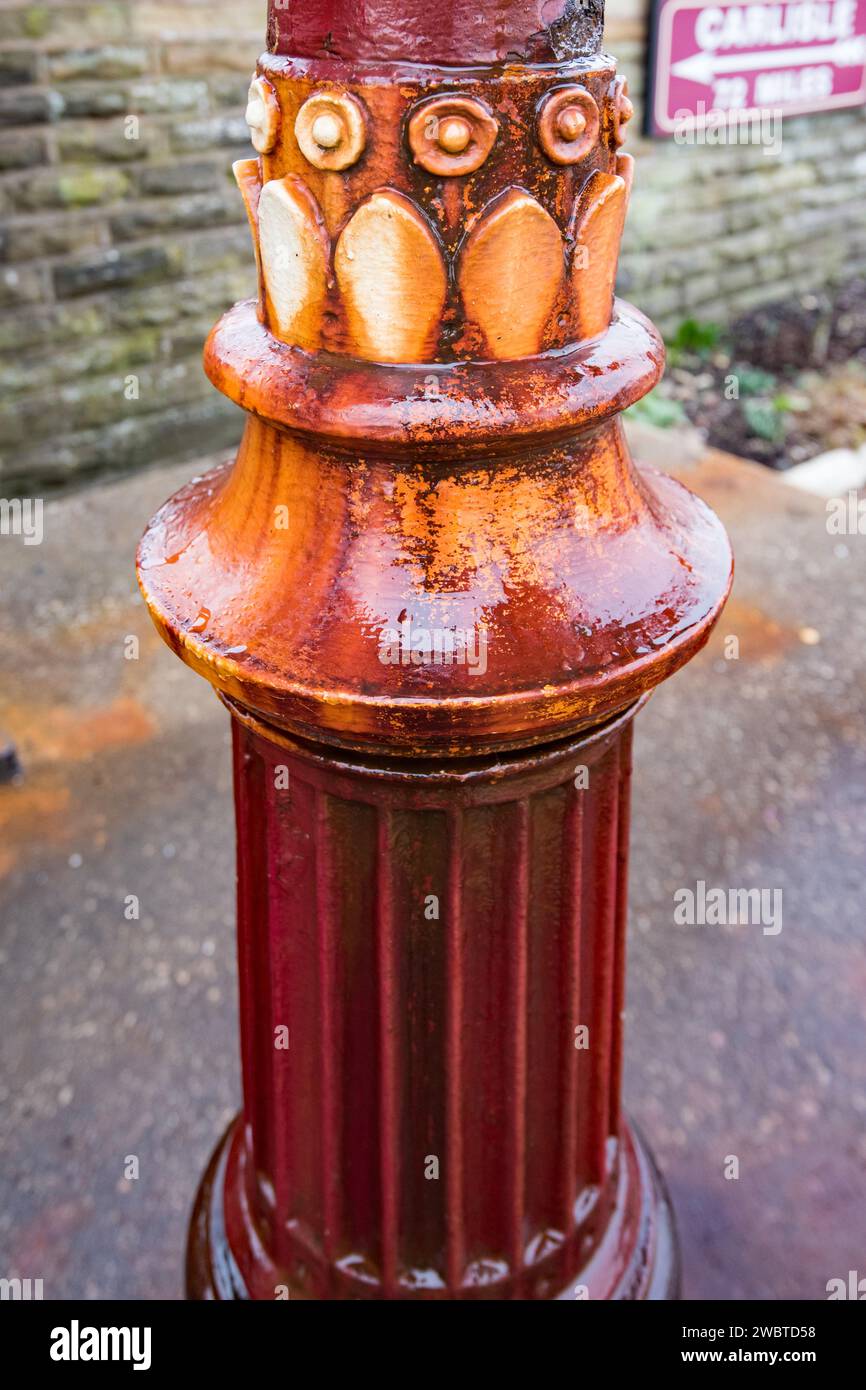 Decorative iron support pillars at Settle station which support the ...