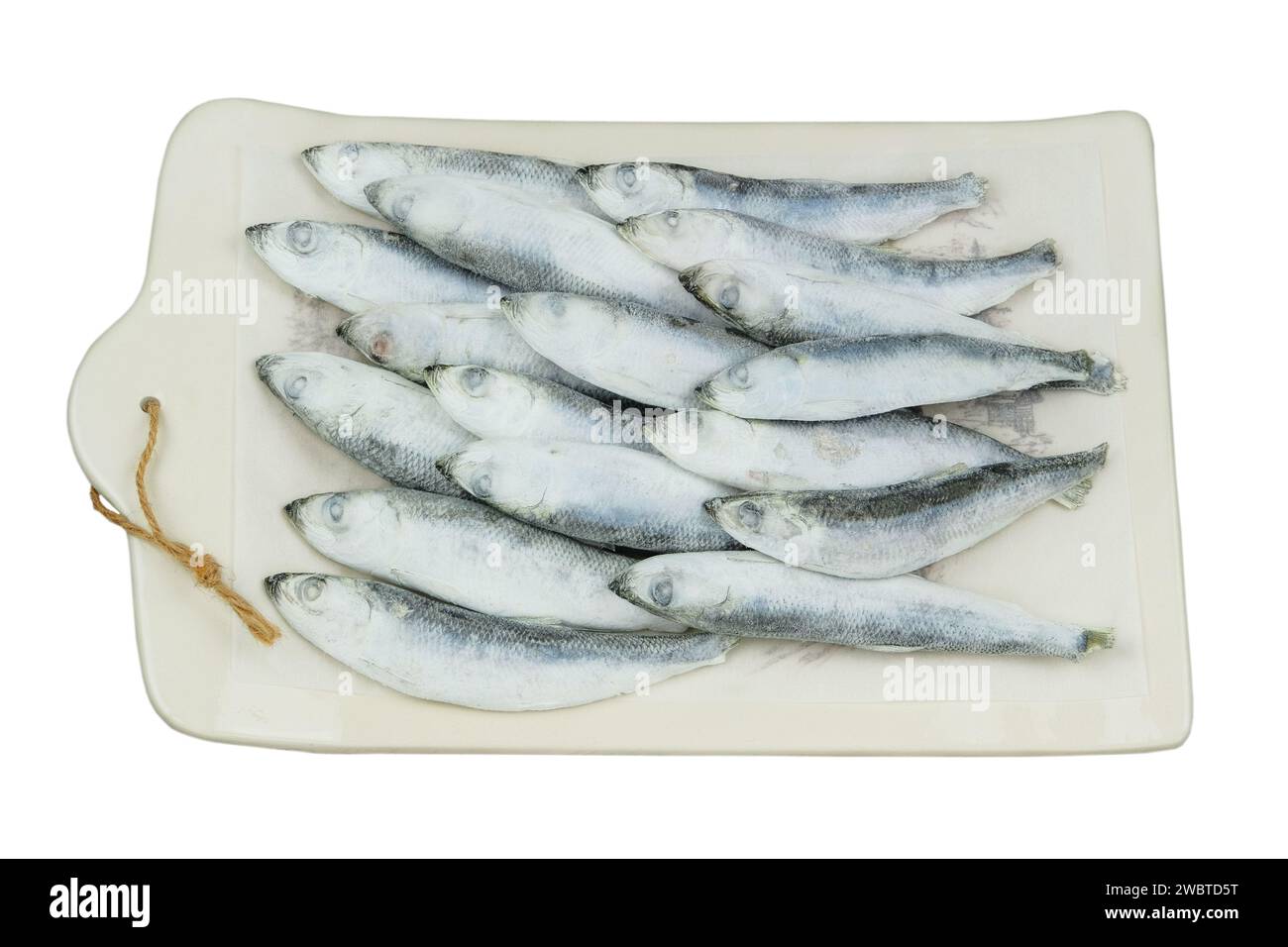 Raw smelt on white background. Iced Fish. Ready to cooking. Frozen fish ...