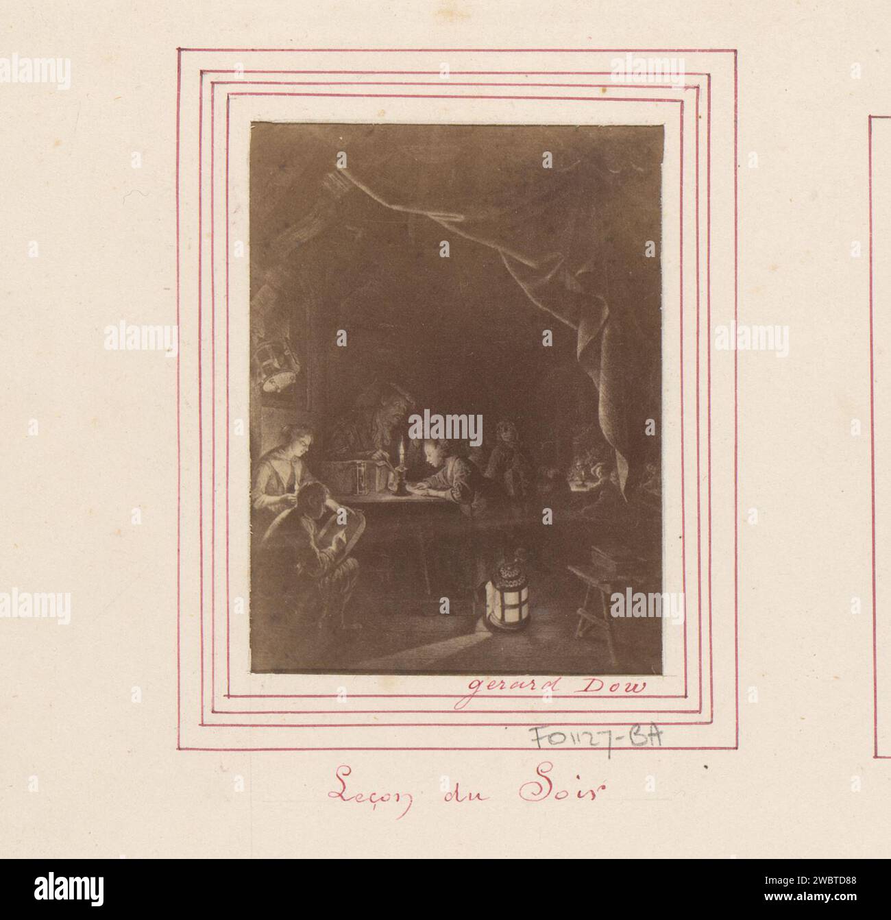 Photo production of (presumably) a print to the painting The evening ...