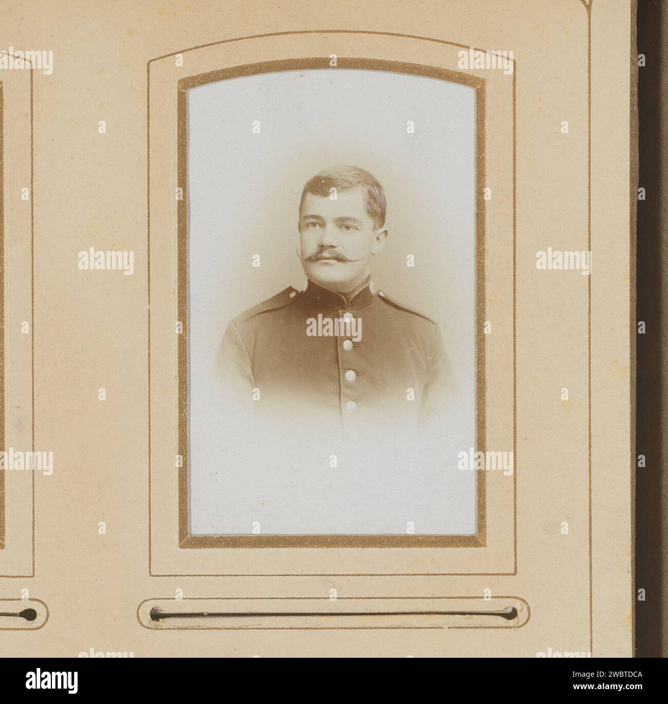 Portrait of a young man with mustache in uniform, H. Ranzenberger, 1880 ...