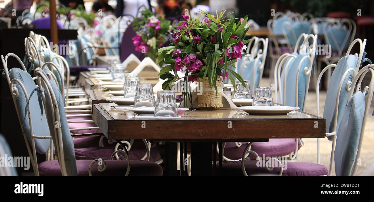 A set restaurant table in Byblos, Jbeil, Lebanon Stock Photo - Alamy