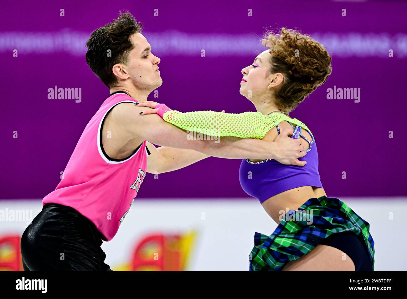 Kaunas, Lithuania. January 12, 2024, Sofiia DOVHAL & Wiktor KULESZA ...