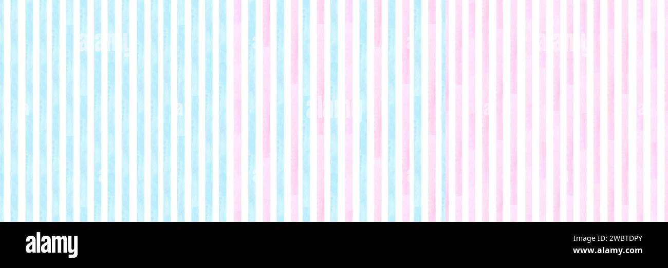 Banner stripe pattern light blue pink. Gender reveal party. Hand drawn ...