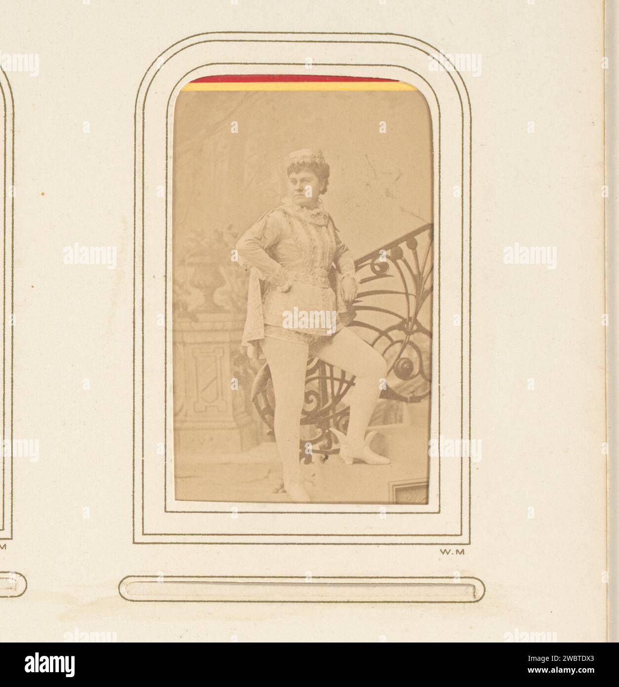 Portrait of an actress in costume on a staircase, Anonymous, 1850 ...