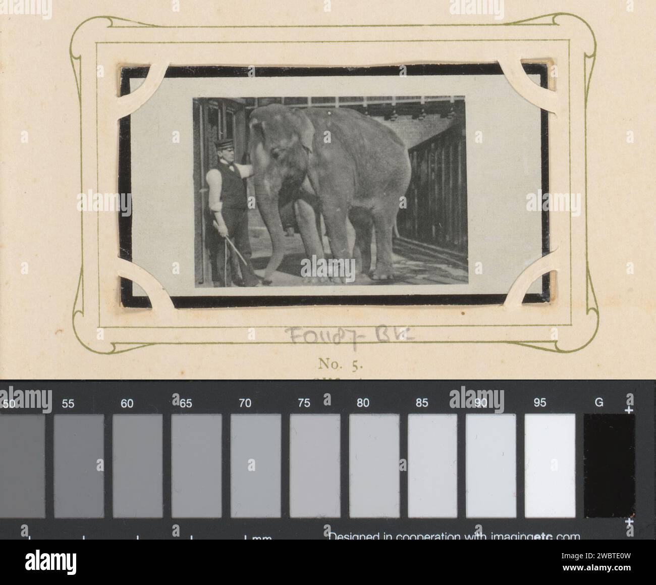 Elephant and caretaker, Anonymous, 1905 - 1906 photomechanical print ...