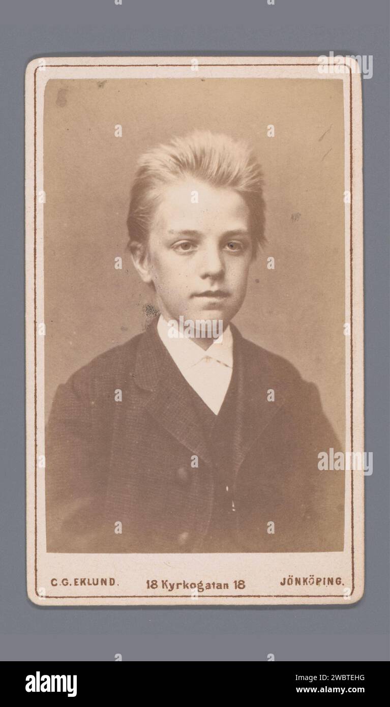 Portrait of an unknown boy, C.G. Eklund, 1876 Photograph. visit card ...