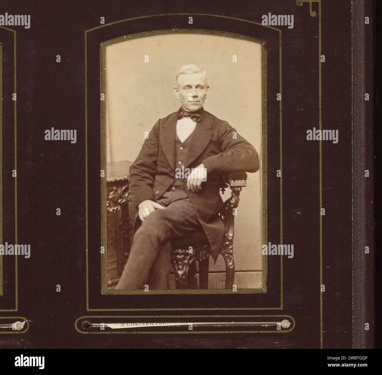 Portrait of a man sitting on a chair, Albert Greiner, 1861 - 1874 ...