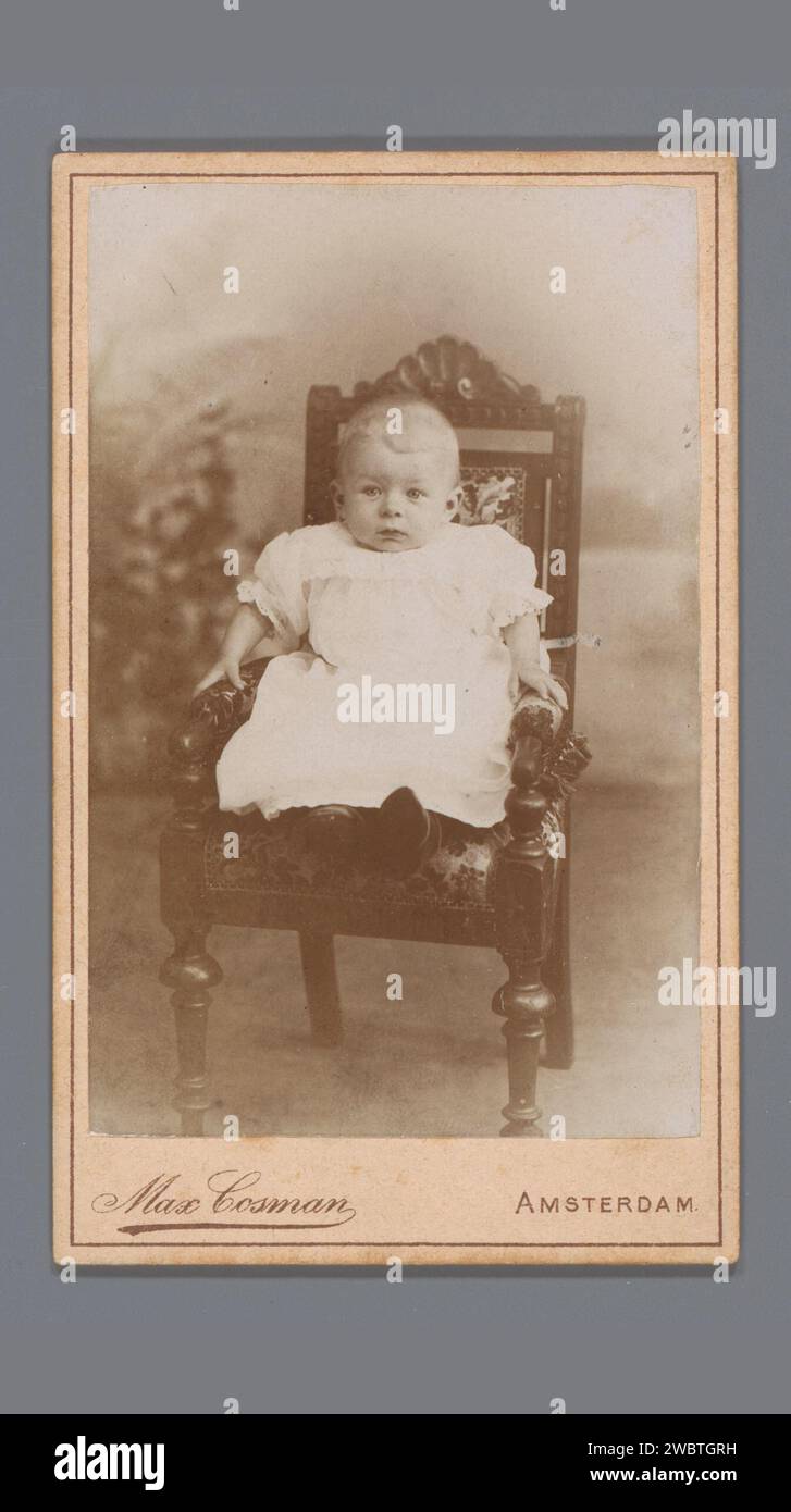 Portrait of an unknown baby in chair, Max Cosman, 1881 - 1903 ...