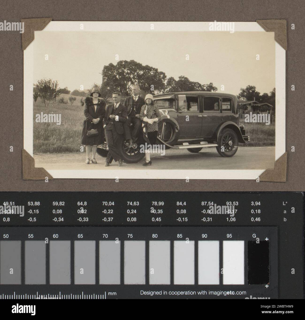 Two women and two men in a car, Anonymous, 1930 - 1935 photograph This ...