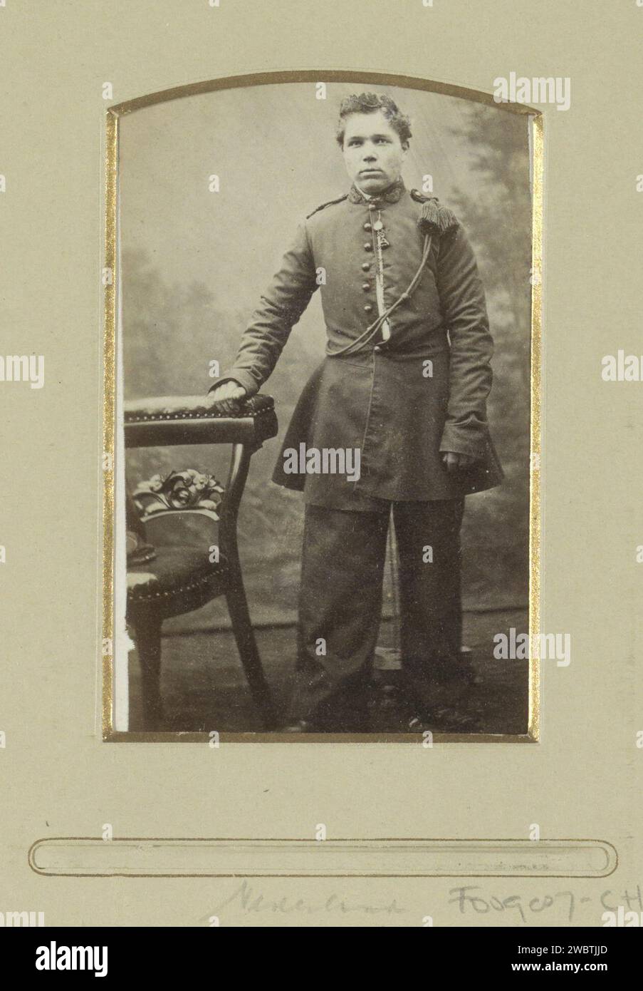 Portrait of a (presumably) Dutch soldier, standing, Anonymous, c. 1860 ...