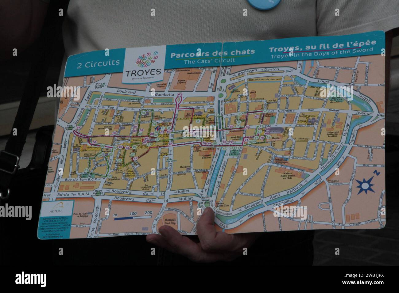 The historic city centre of Troyes, France is shaped like a Champagne ...