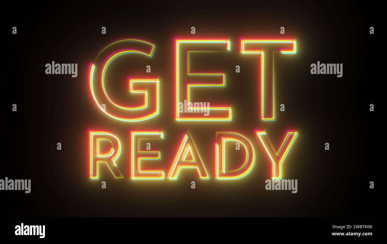 Get Ready text. Computer generated 3d render Stock Photo - Alamy