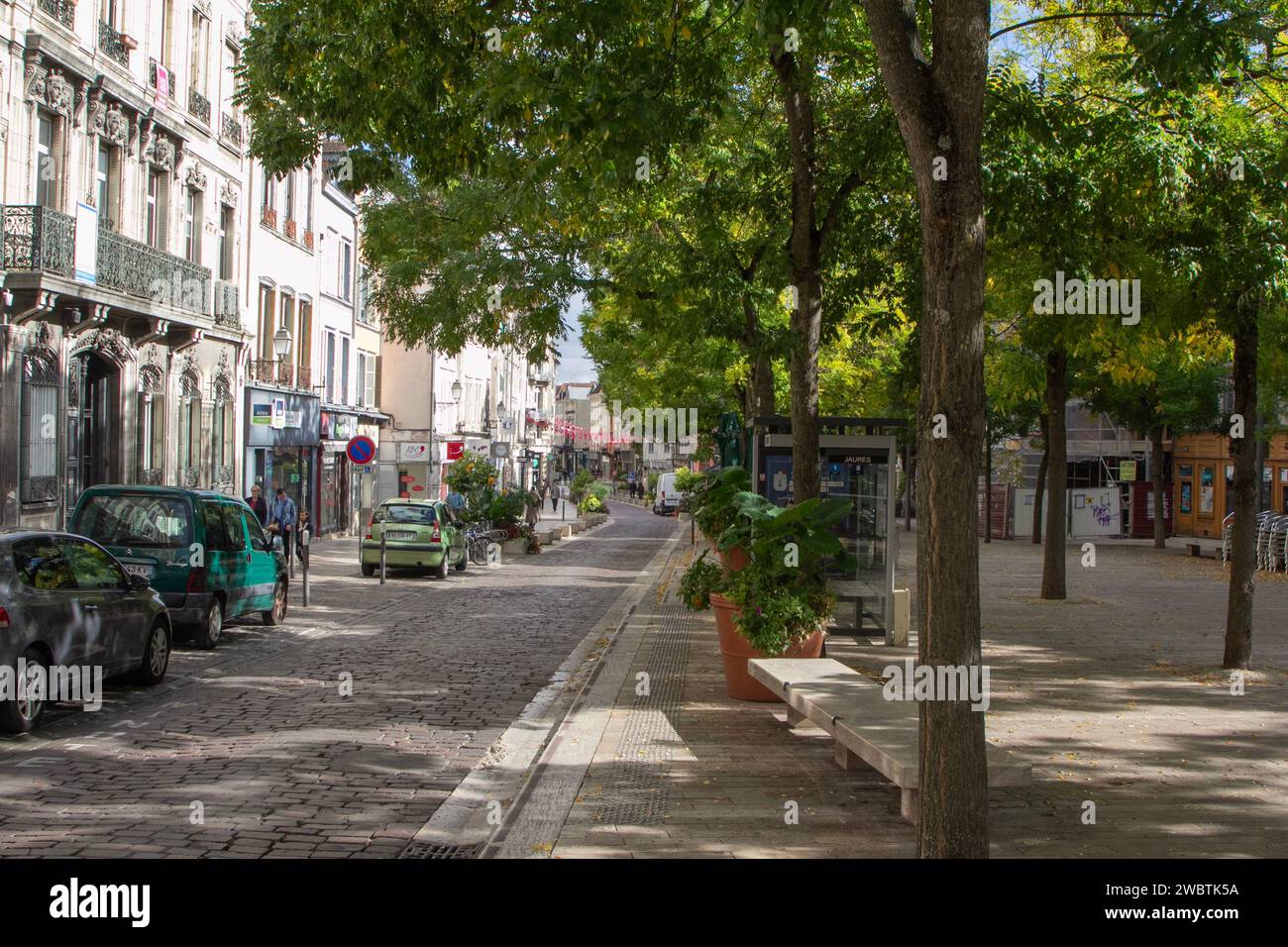 The Place Jean Jaurès in the historic city centre of Troyes, France on ...