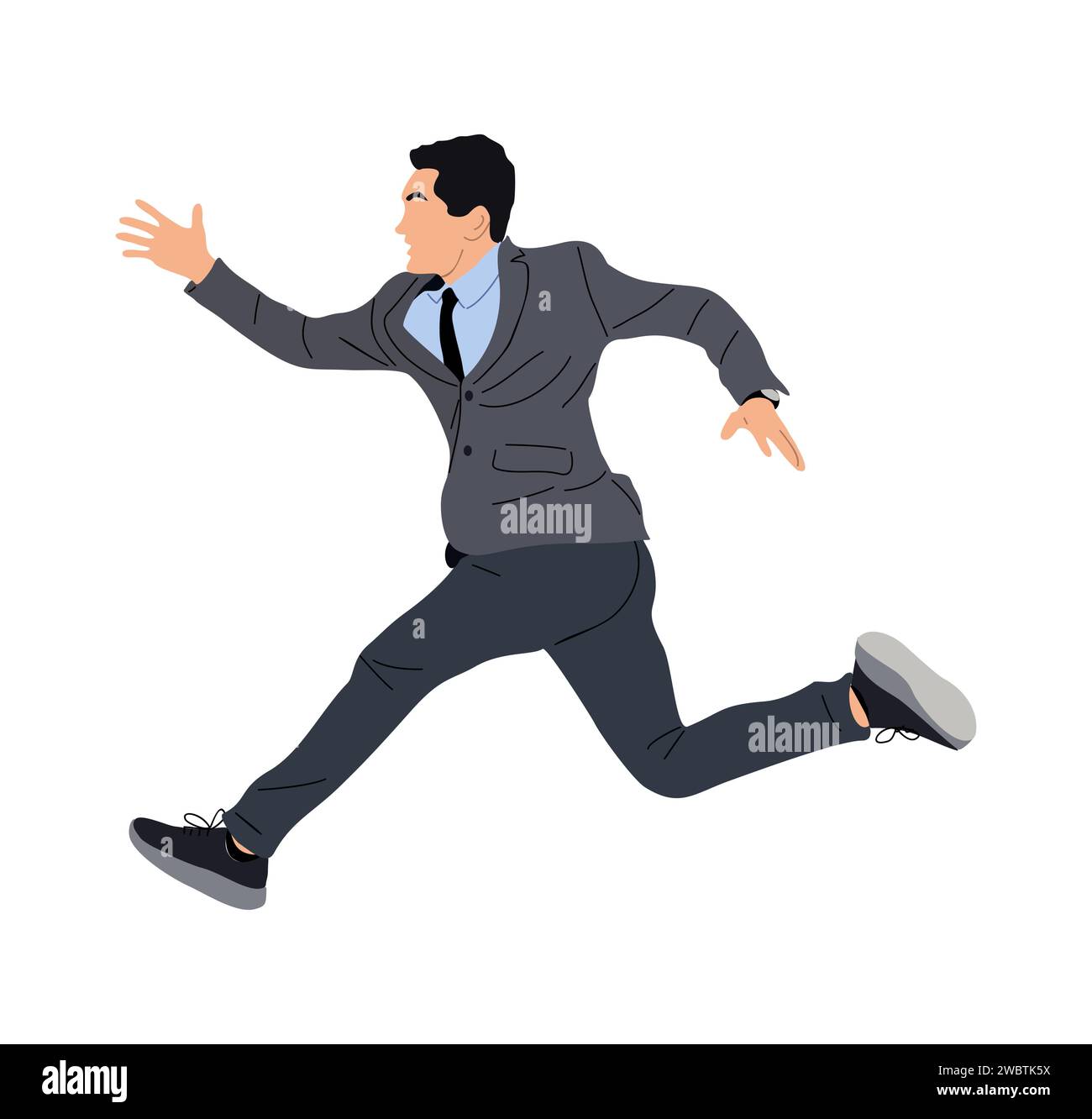 Young business man running vector art isolated Stock Vector Image & Art ...