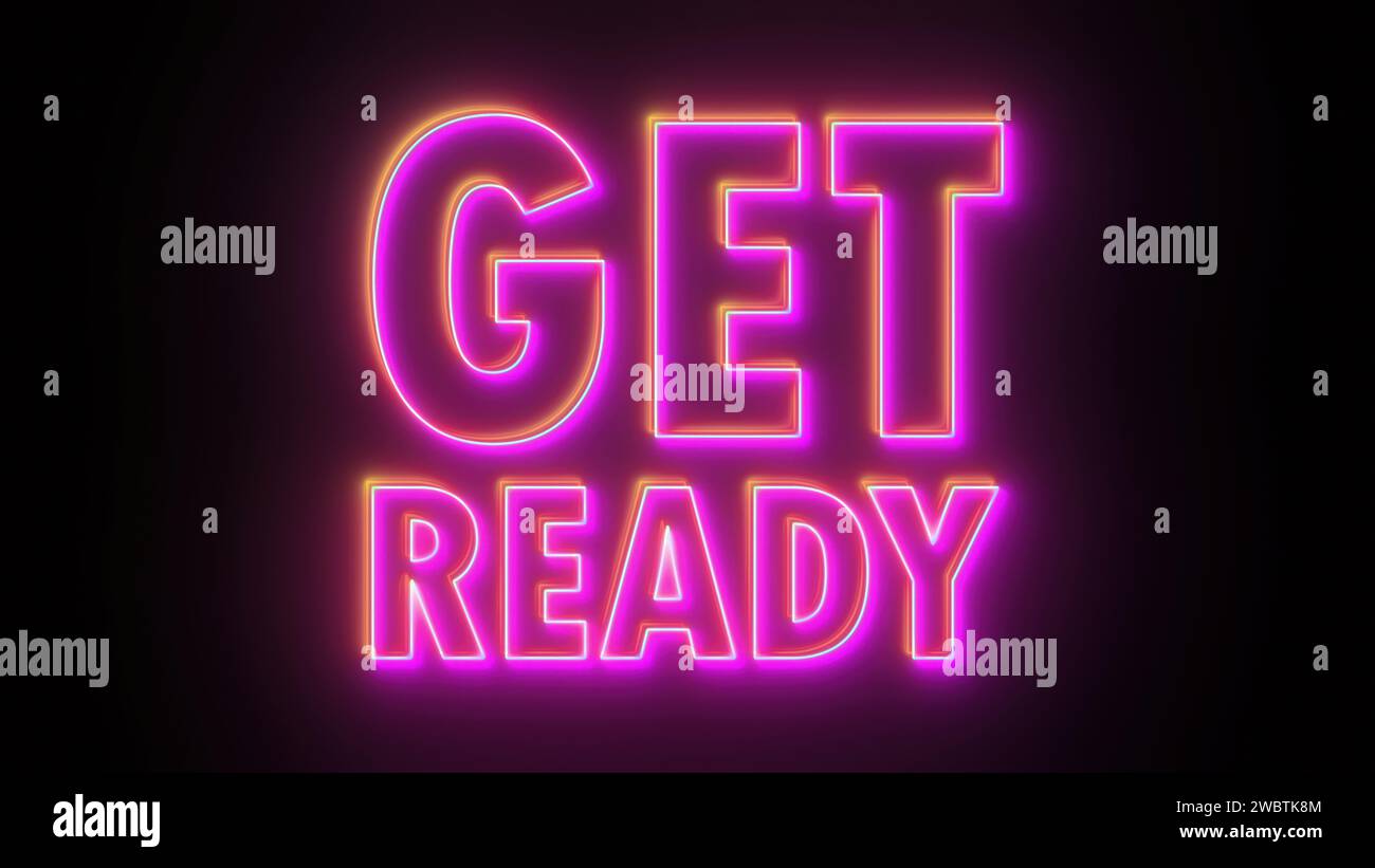 Get Ready text. Computer generated 3d render Stock Photo - Alamy