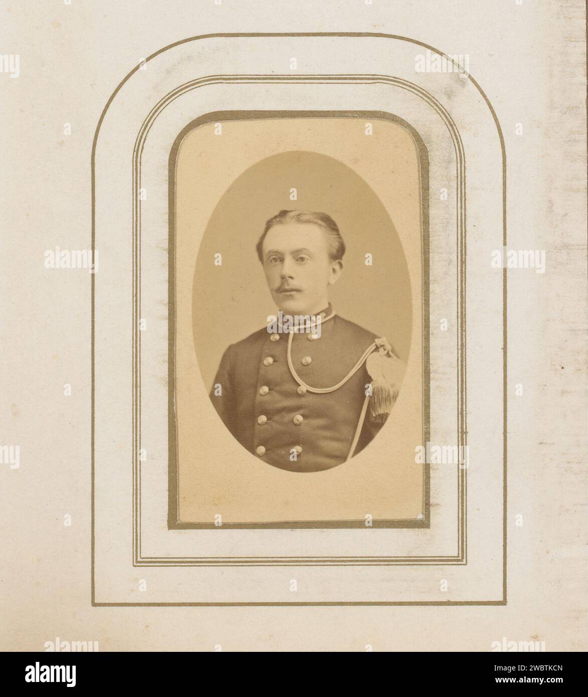 Portrait of a man with mustache in uniform, Albert Delabarre, 1874 ...